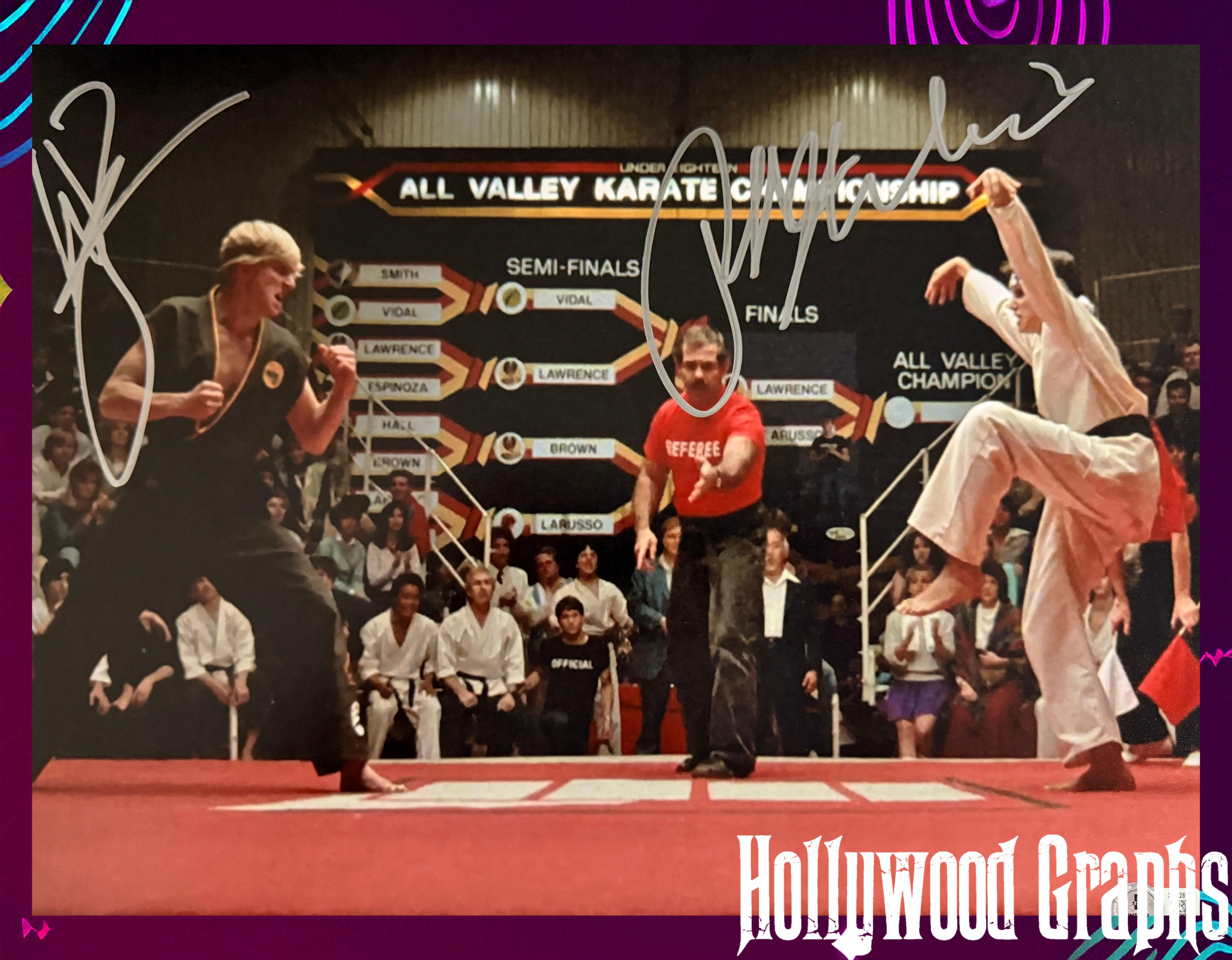 Ralph Macchio & Billy Zapka Karate Kid signed 11x14 - Beckett Witnesse ...